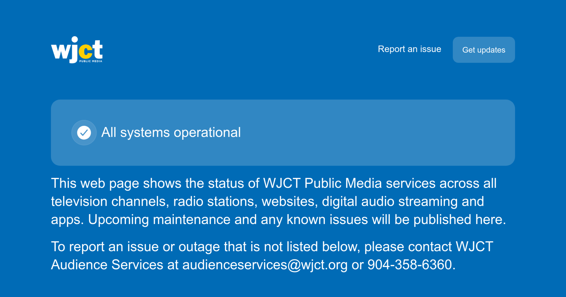 WJCT Public Media Status